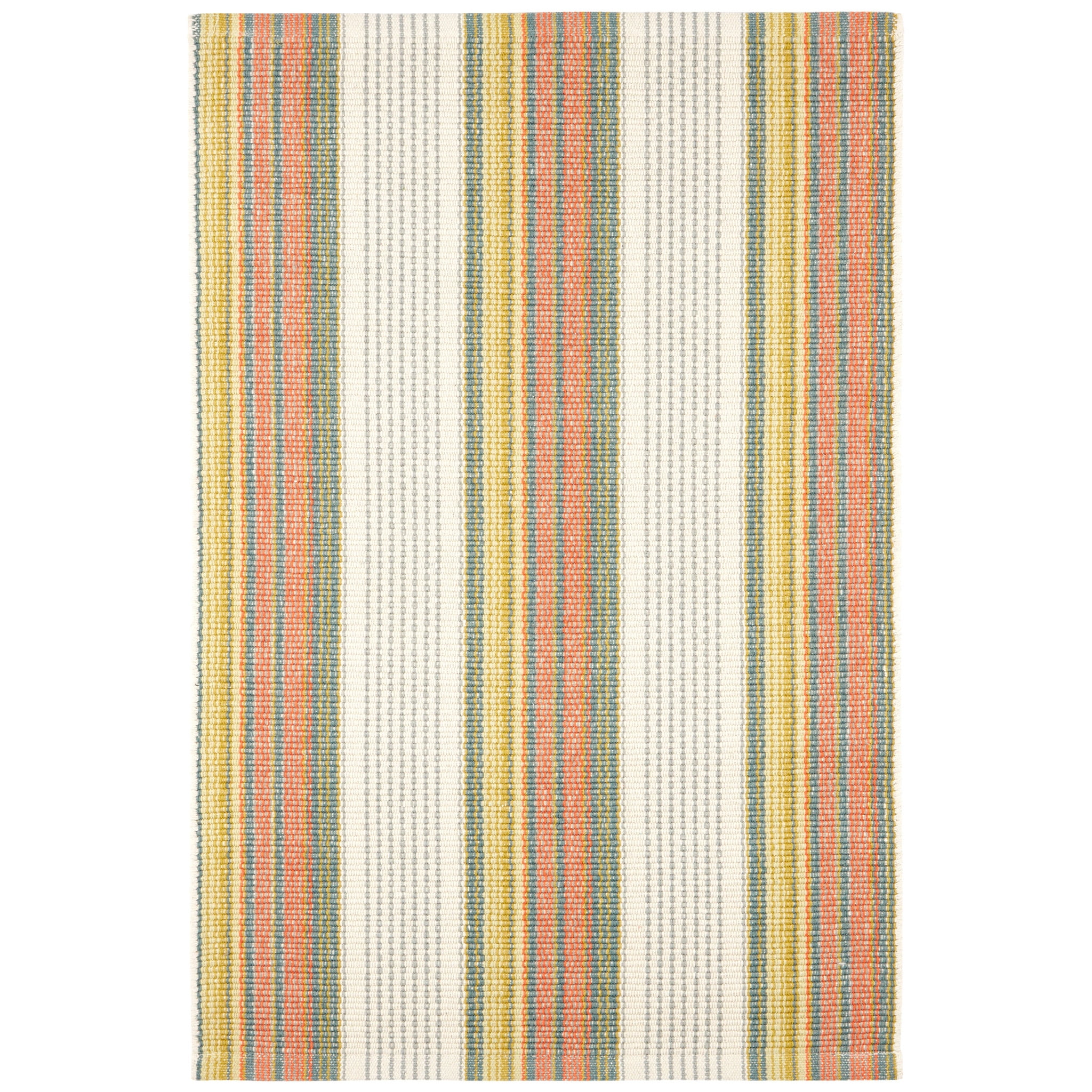 Dash & Albert Sloane Stripe Handwoven Cotton Rug, 8' x 10', Sprout ...