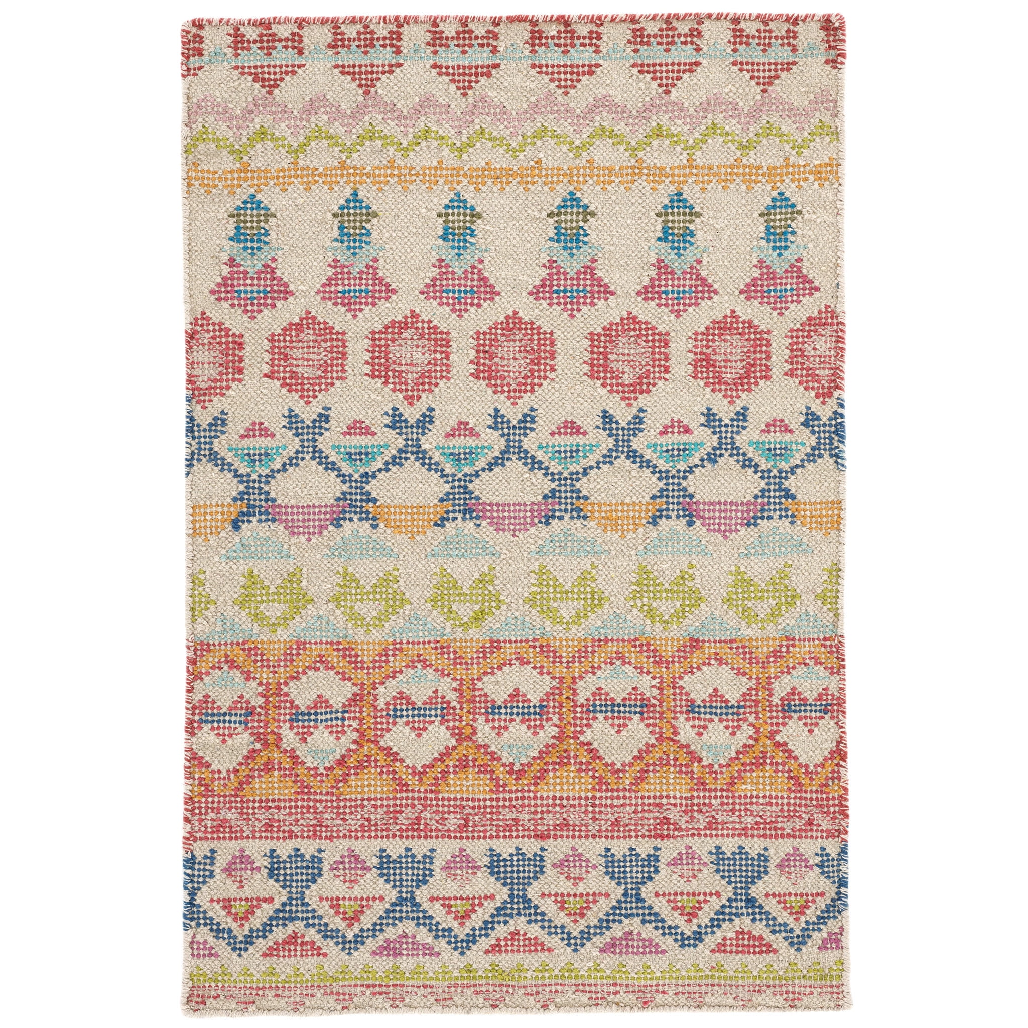 Dash & Albert Stony Brook Hand Loom Knotted Cotton Rug, 5' x 8', Multi ...