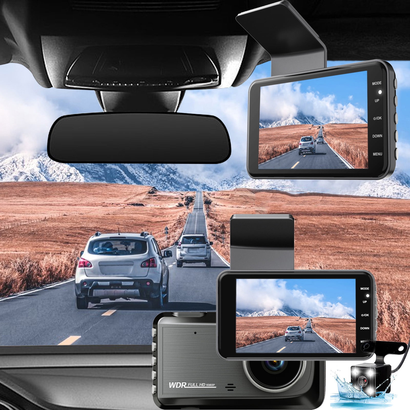 Dash Cam 1080P for Cars 4 Inch Dashcam with Super Night Vision 170 Wide ...