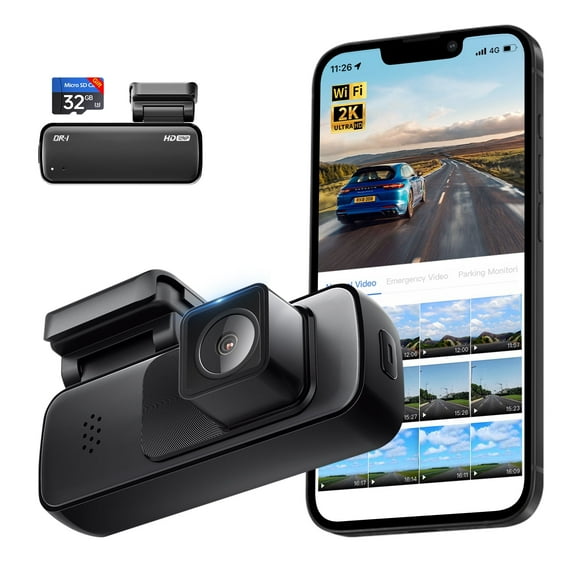 Dash Cam 1296P Front Dashcam, WiFi Dash Camera for Cars with App, Night ...