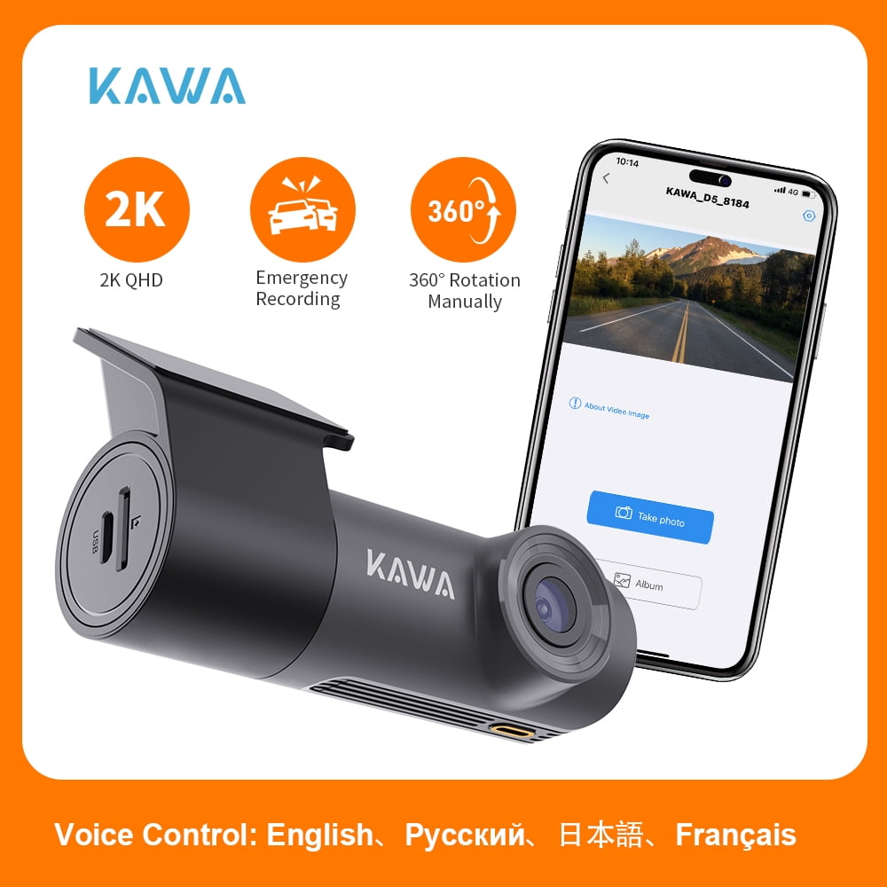 Dash Cam 2K, KAWA WiFi Dash Camera for Cars with Voice Control ...