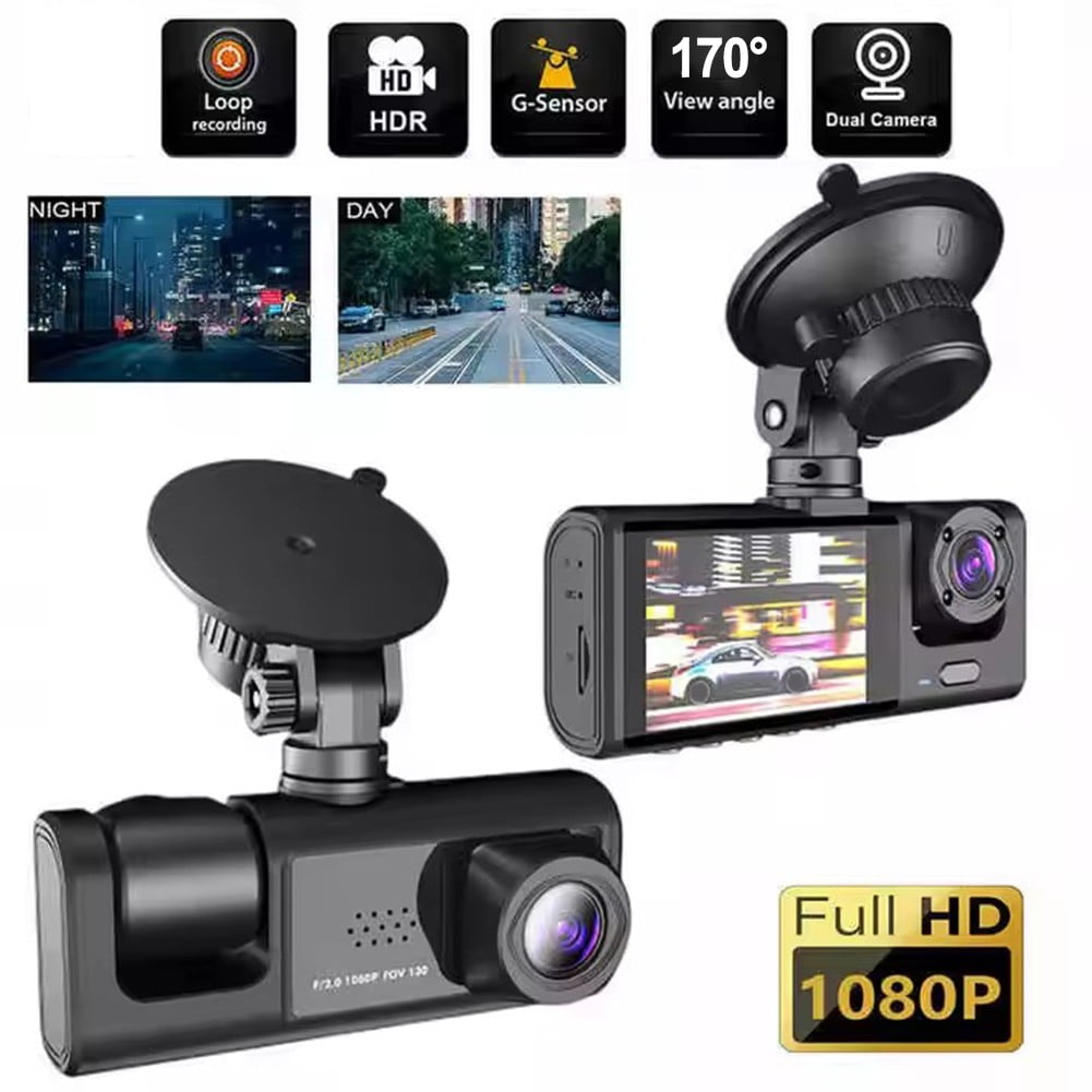 Dash Cam, 3 Channel Dash Cam, 1080P Dash Cam Front and Inside, Triple ...