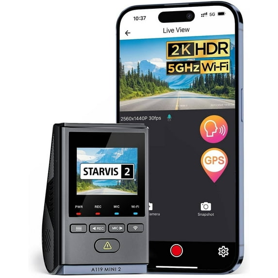 Dash Cam A119 Mini 2, STARVIS 2 Sensor, 60fps/HDR 30fps Voice Control ...