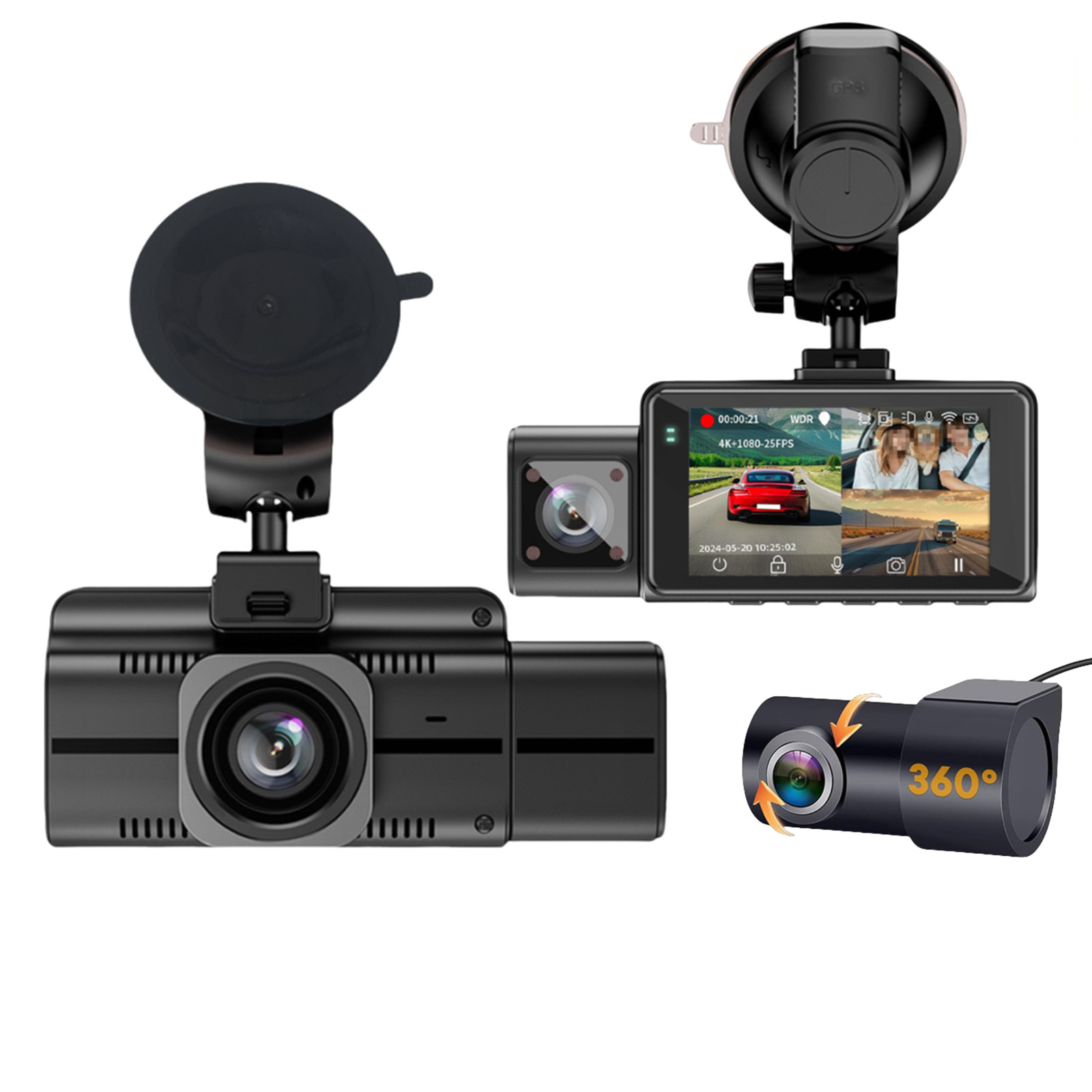 Dash Cam – Bigcan 4K Triple-Lens Traffic Recorder with Built-in 5G WiFi ...