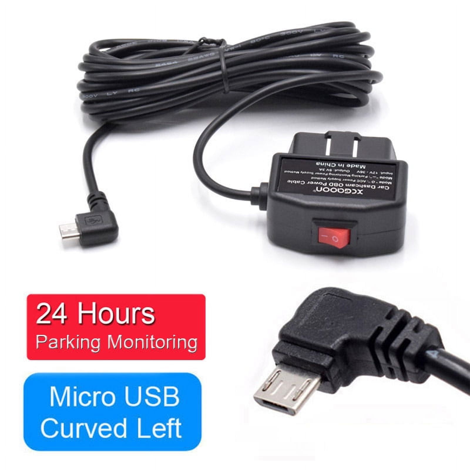 Dash Cam Camcorder Vehicle DVR 24Hours Car Charging Cable OBD Hardwire ...