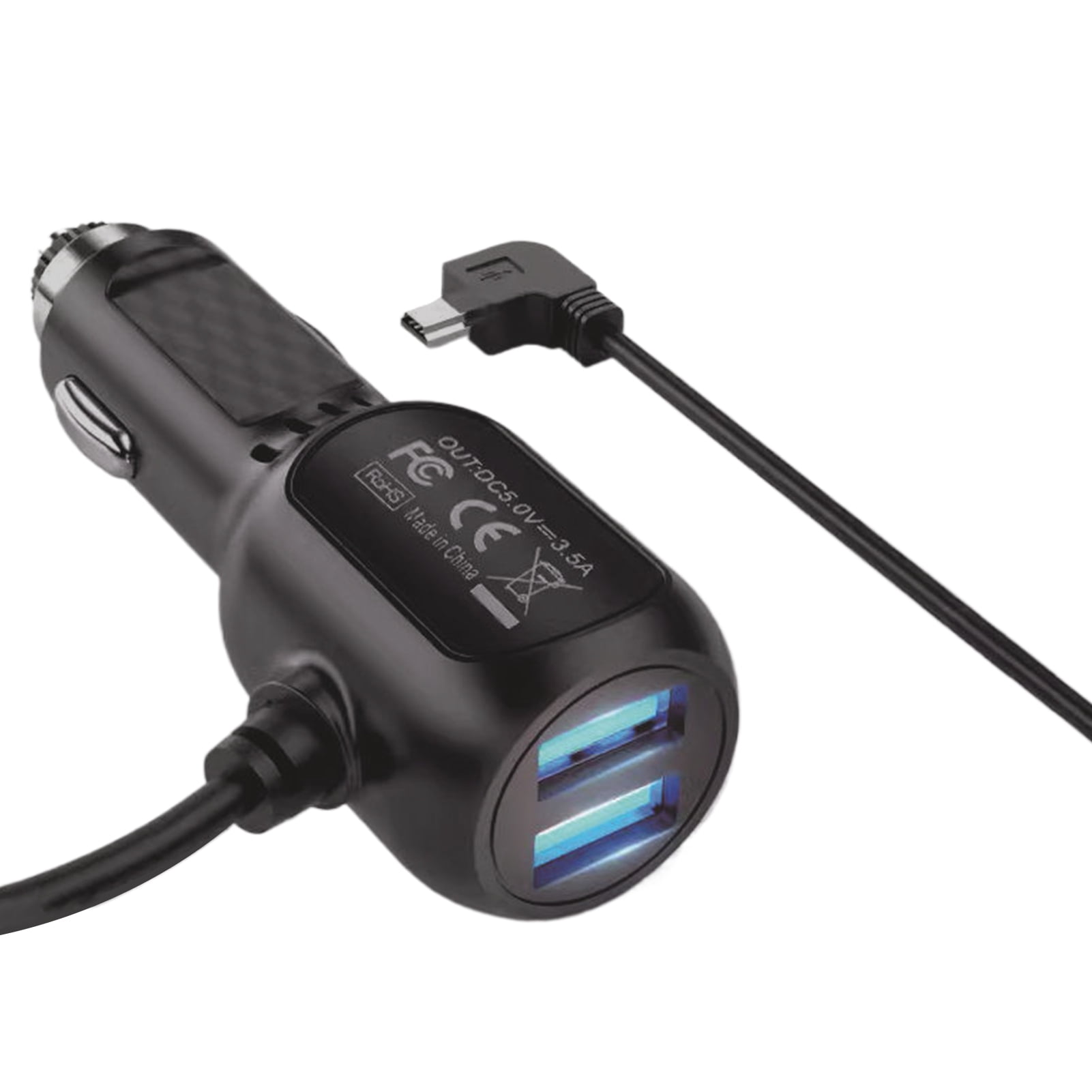 Dash Cam Charging Cord, Car Charger Dash Cam Cable, 2 USB Ports GPS ...