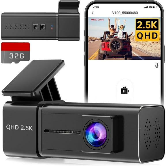 Dash Cam, 2.5K Dash Camera for , V200 WiFi Dash Cam Front, Dashcam with ...