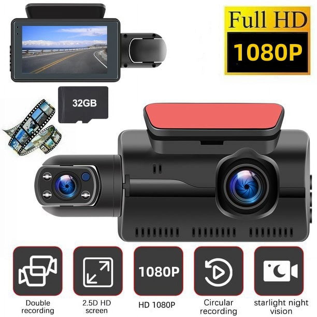 Dash Cam Front and Inside for Car, Dual Dash Cam W/32GB TF Card, HD ...