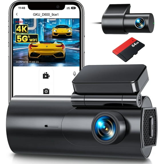 Dash Cam Front and Rear Camera - 4K+1080P Dual Dash Camera for with ...
