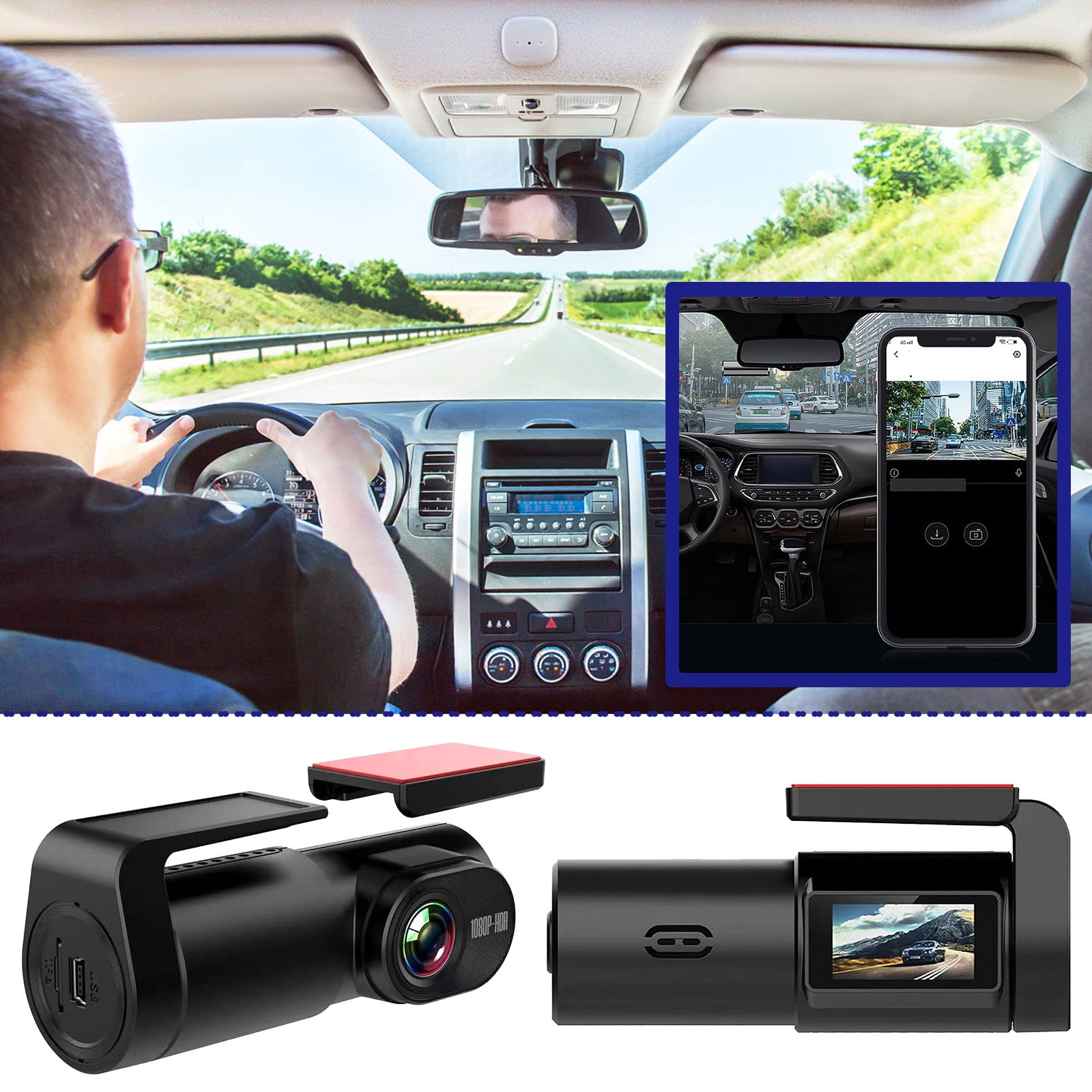 Dash Cam Front and Rear with WiFi,1080P FHD Dash Camera for Cars,Dual ...