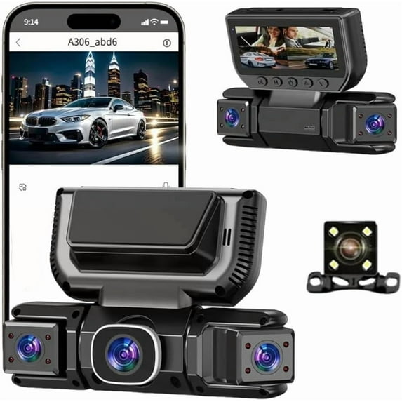 Dash Cam Front and Rear Wireless, 1080P FHD Car Camera with WiFi GPS ...