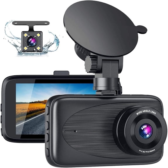 Dash Cam Front and Rear with Night Vision, Mini 1080P FHD Dash Camera ...