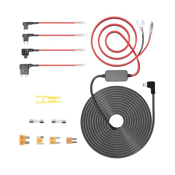 Dash Cam Hardwire Kit Mini USB Hard Wire Kit with 12V-24V to 5V Car ...