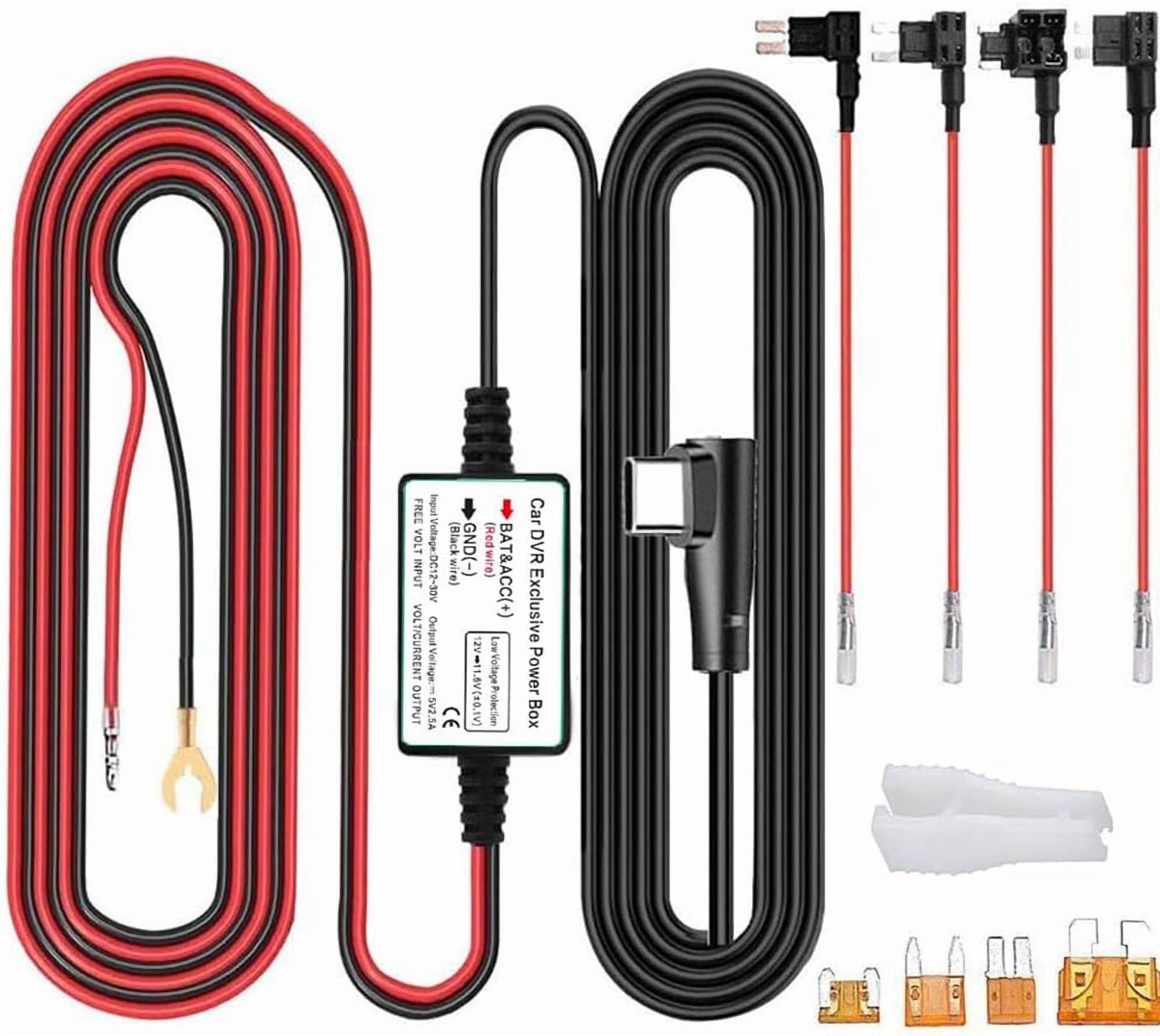 Dash Cam Hardwire Kit, Type C USB Hard Wire Kit 12V-24V to 5V Hardwire ...