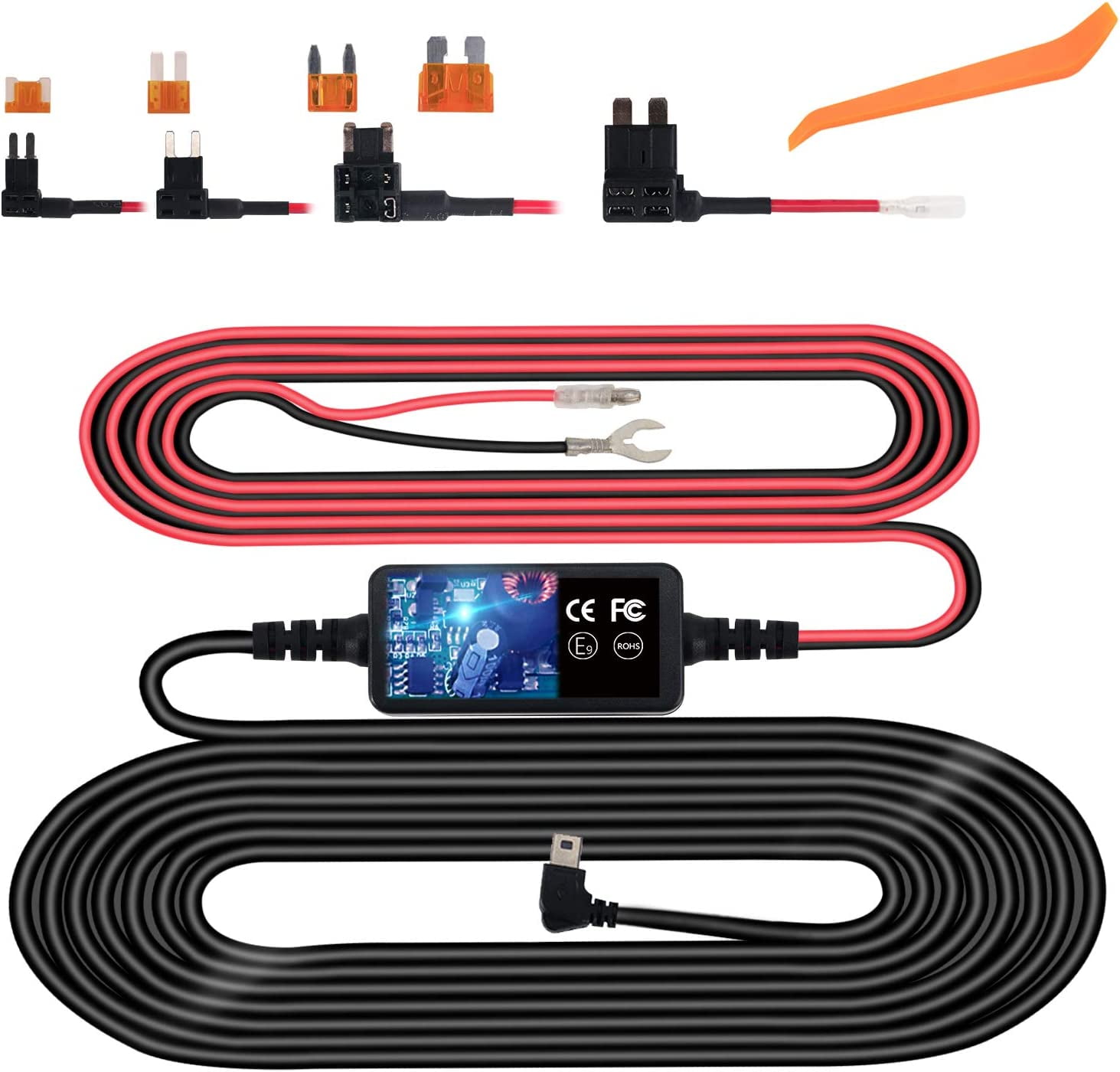 Plozoe Dash Cam Hardwire Kit with Micro USB, 12V-24V to 5V Car Camera ...