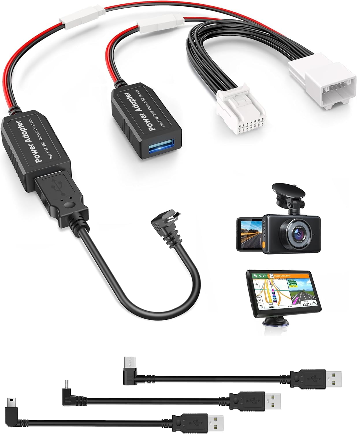 Dash Cam Power Adapter,(14P Type B)Fit Select Dodge Ram 1500/2500/3500 ...