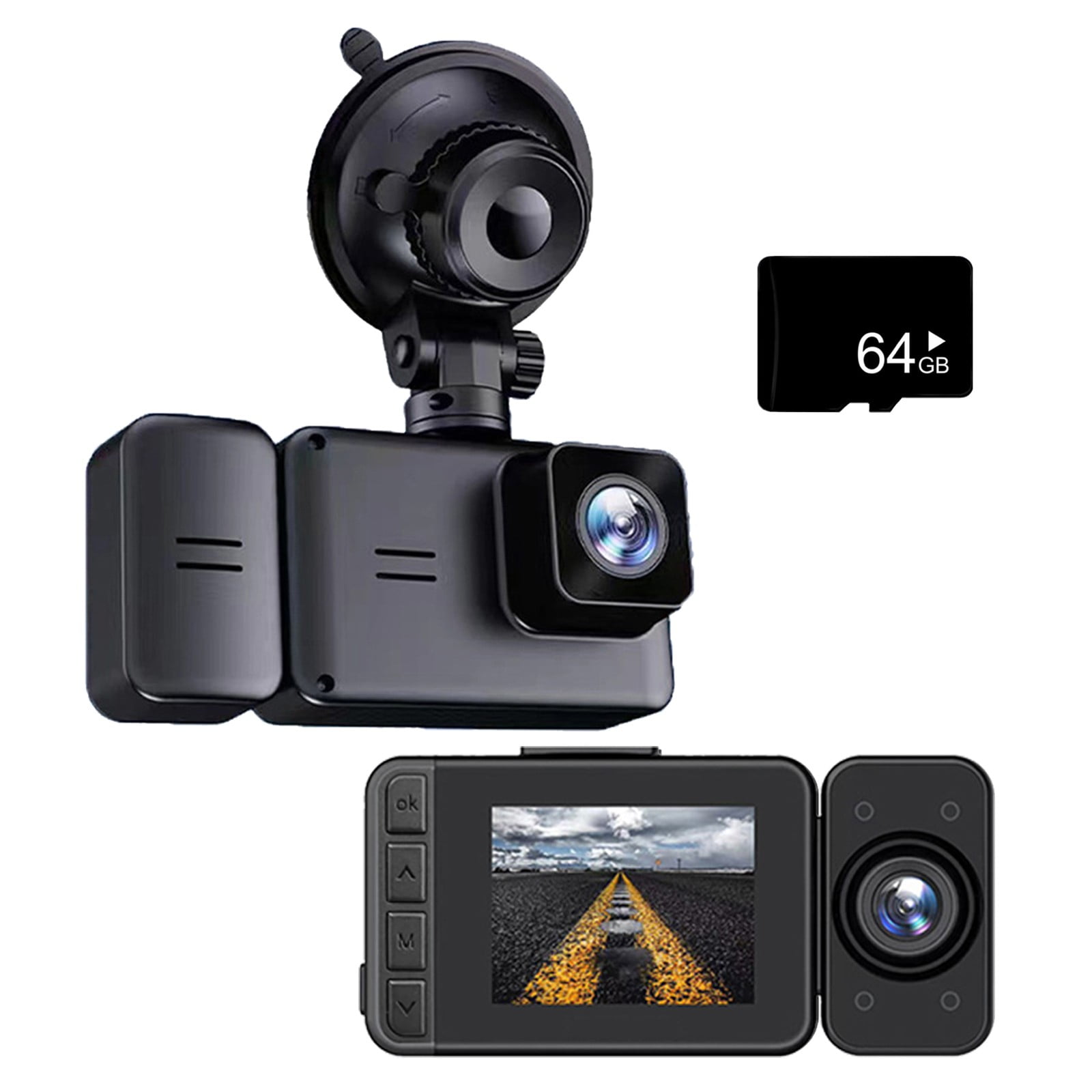Dash Cam WiFi 1080P FHD Car Driving Recorder Front and Inside Two Lens ...