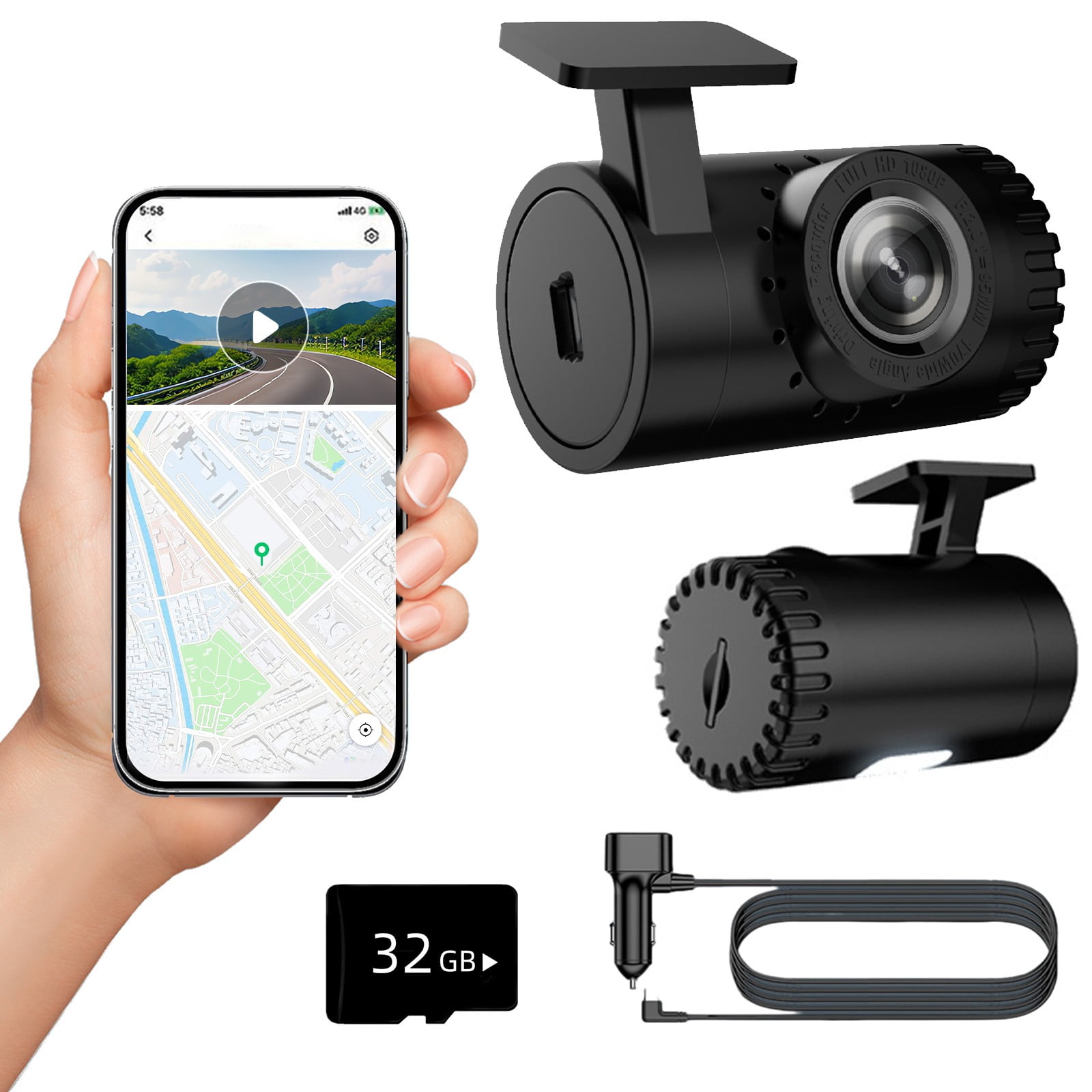 Dash Cam Wireless for Cars,Dash Camera 1080P Front and Inside ,Lighting ...