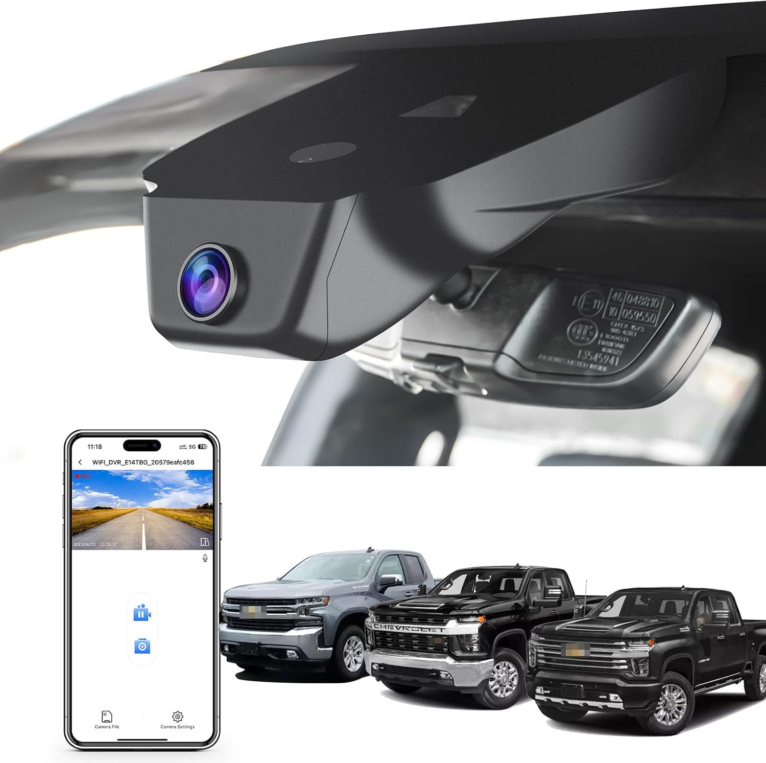 Dash Cam fit for Chevy Silverado 1500 2022-2025 2500 HD/3500 HD 2024 ...