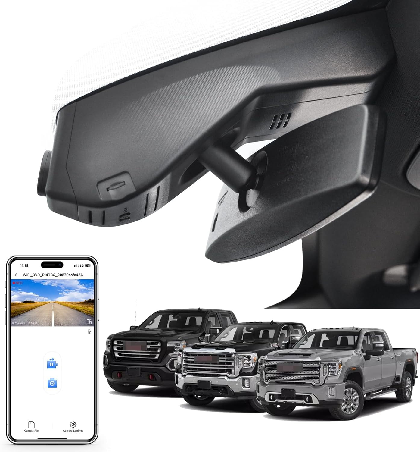 Dash Cam fit GMC Sierra 1500 2019-2021, 1500 Limited 2022, 2500 HD/3500 ...