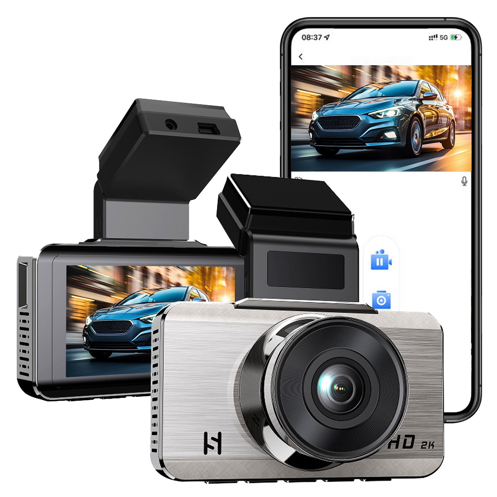 Dash Camera for Cars, Dash Cam With WiFi 2K FHD Car Driving Recorder 3 ...