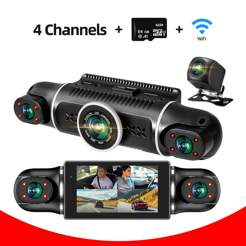 Dash Camera For Cars 360 Degree Four Channels With GPS Location Wifi ...