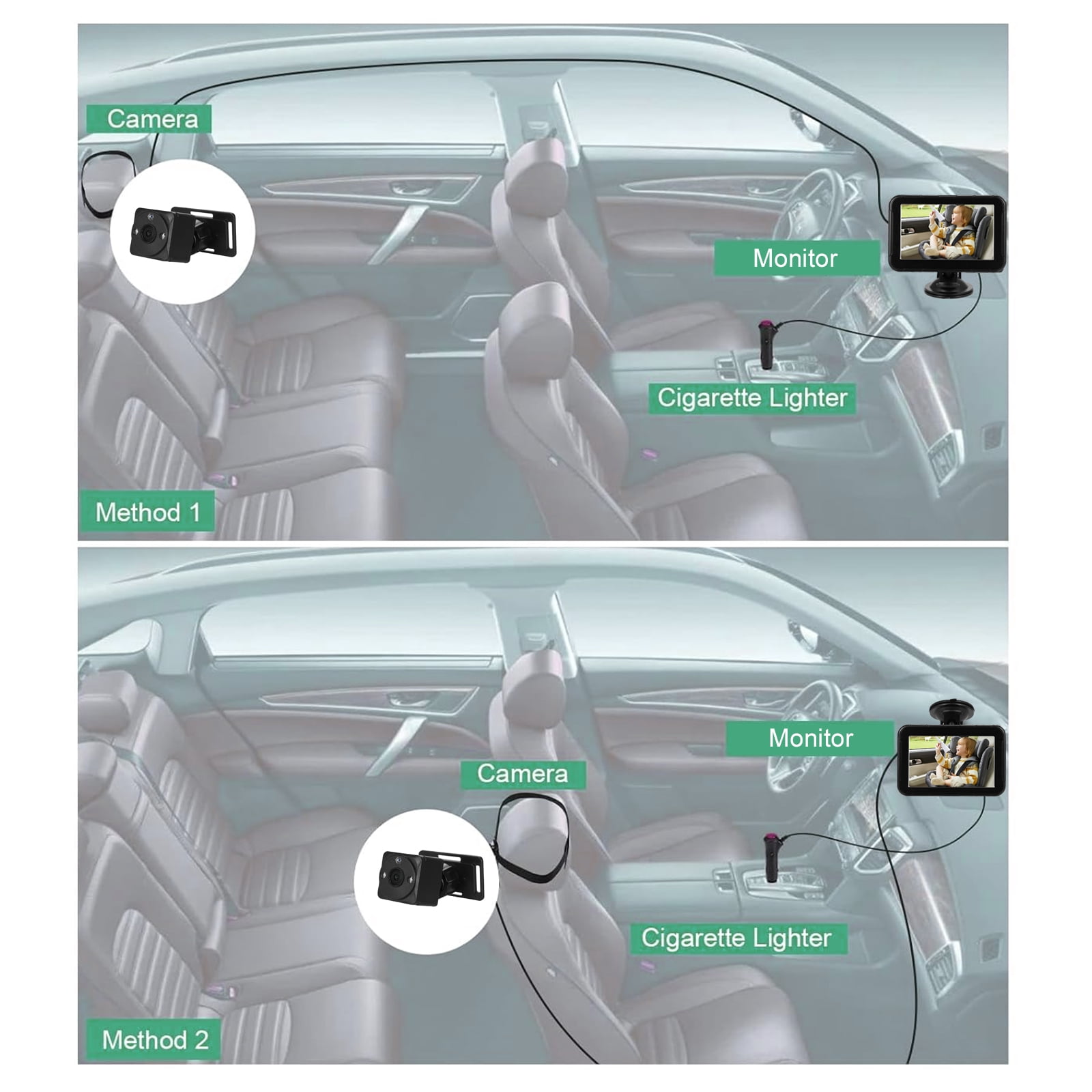 Dash Camera,Rear Camera Car Baby With Infant Car Seat Wide Clear View 5 ...