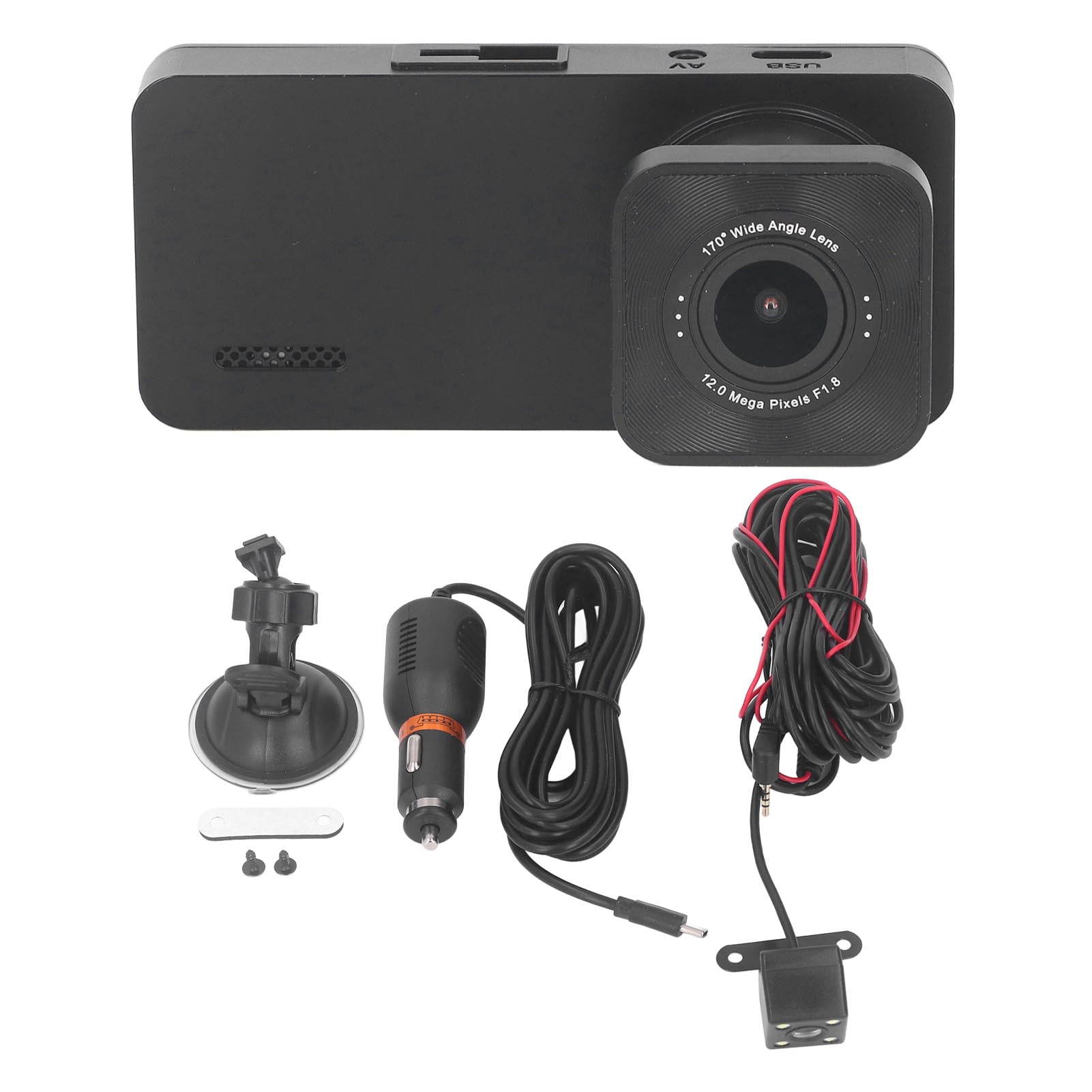 Dash Camera Triple Lens Rotatable HD1080P Night Vision 2in ISP Screen ...