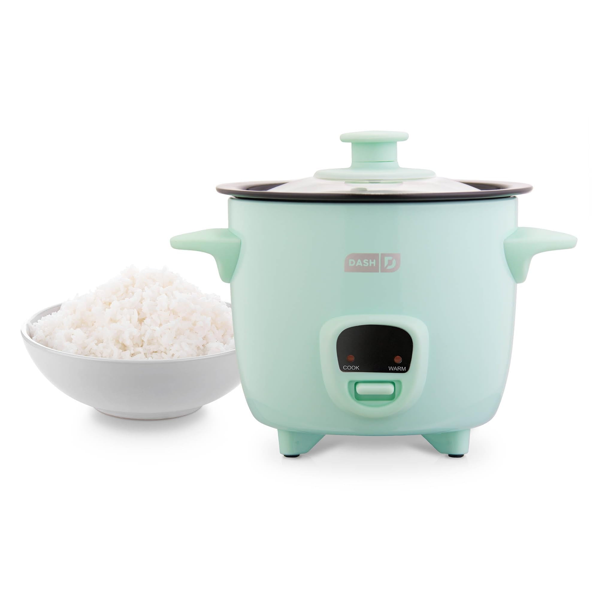 Dash DRCM200GBAQ04 Mini Rice Cooker with Keep Warm, 2 cup, Aqua ...