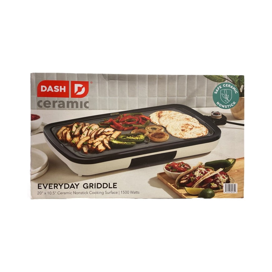 Dash Everyday Ceramic Nonstick Electric Griddle, 20"x10.5" Cook Surface ...