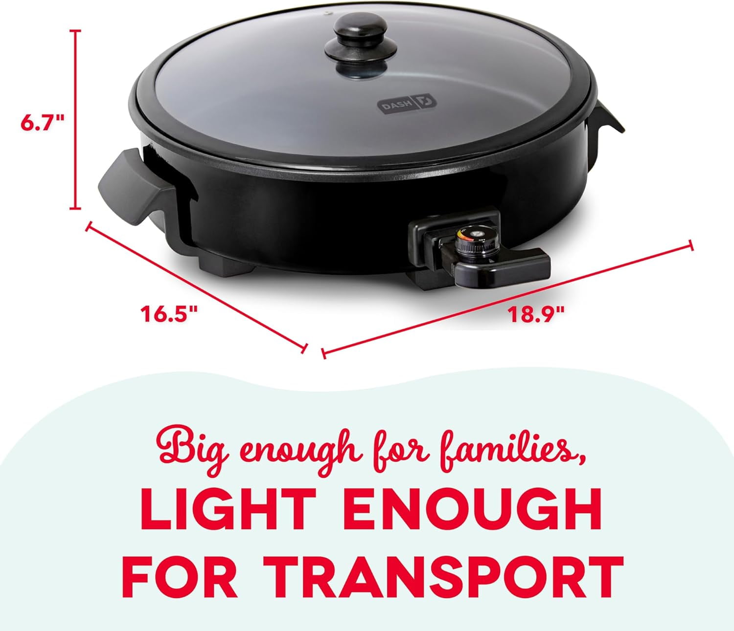 Dash Family Size Electric Skillet with 14 inch Nonstick Surface ...
