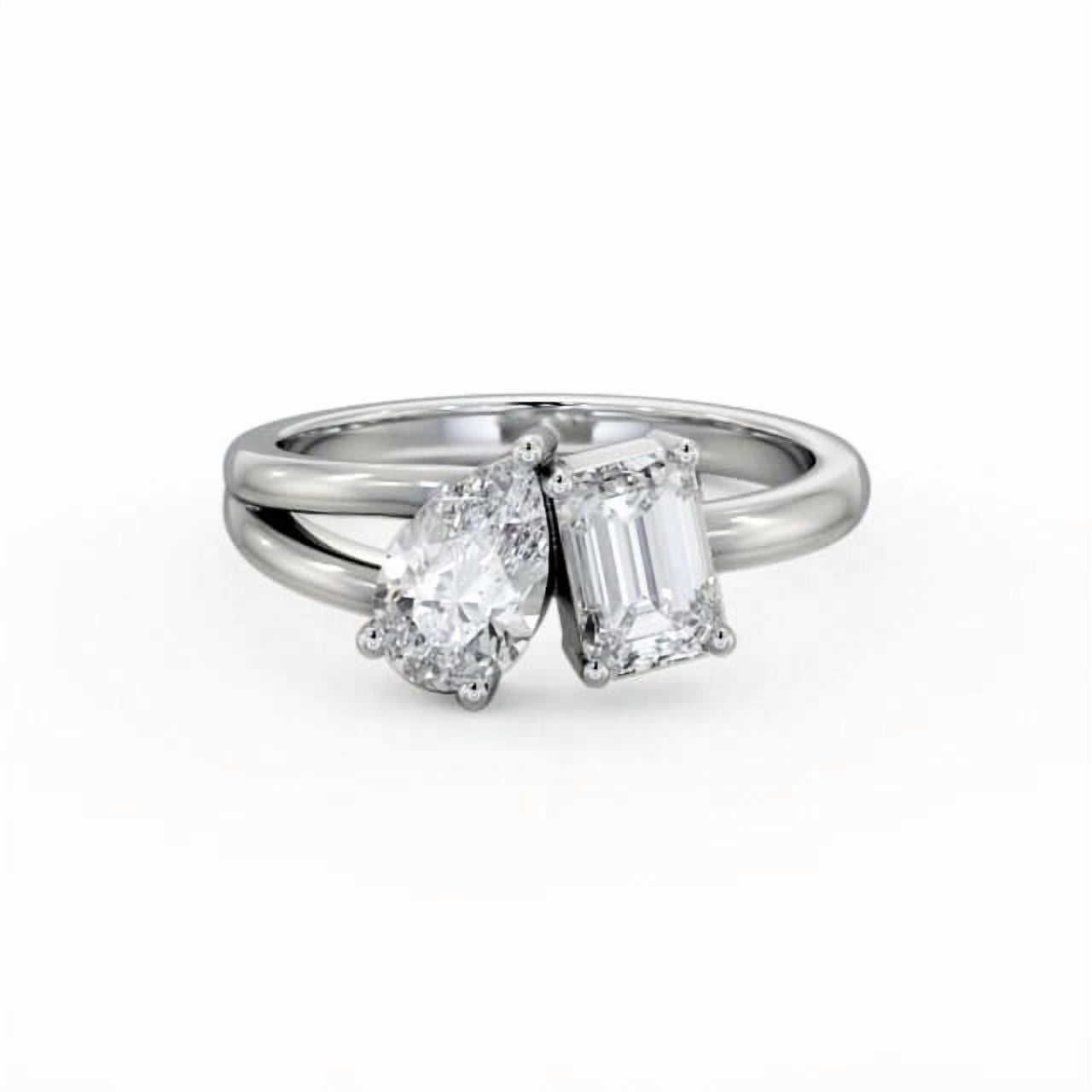 Dash Jewel 1.2 Ct Emerald Cut Lab-Created Diamond Ring – 14K White Gold ...