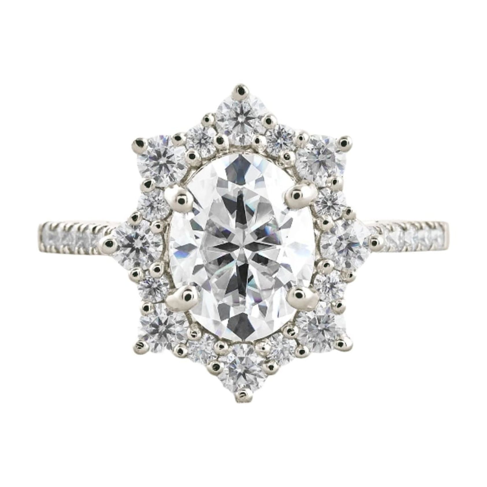 Dash Jewel 1.5 Ct Oval Cut Lab-Created Simulated Diamond Ring - 14K ...