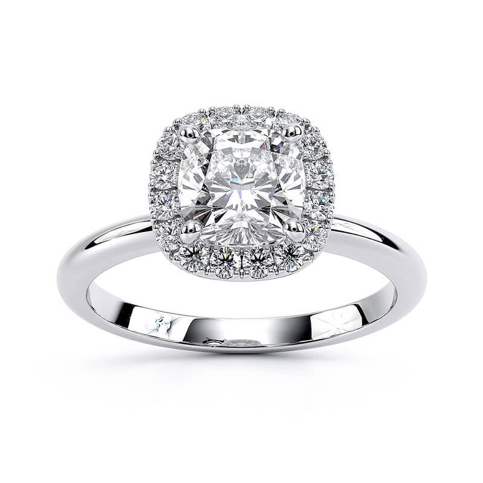 Dash Jewel 1.55 Ct Cushion Cut Halo Engagement Ring - Lab-Created Diamond - 14K White Gold ...