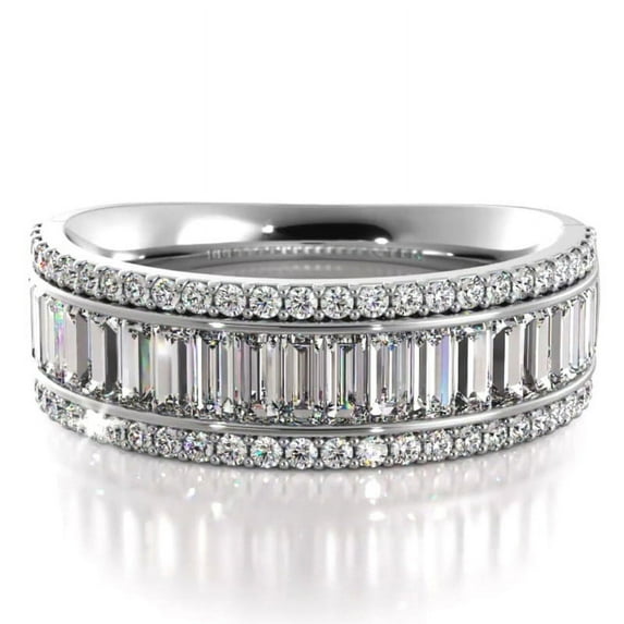 Dash Jewel 1.6 Ct Round Cut White Diamond Ring - 14K White Gold Over ...