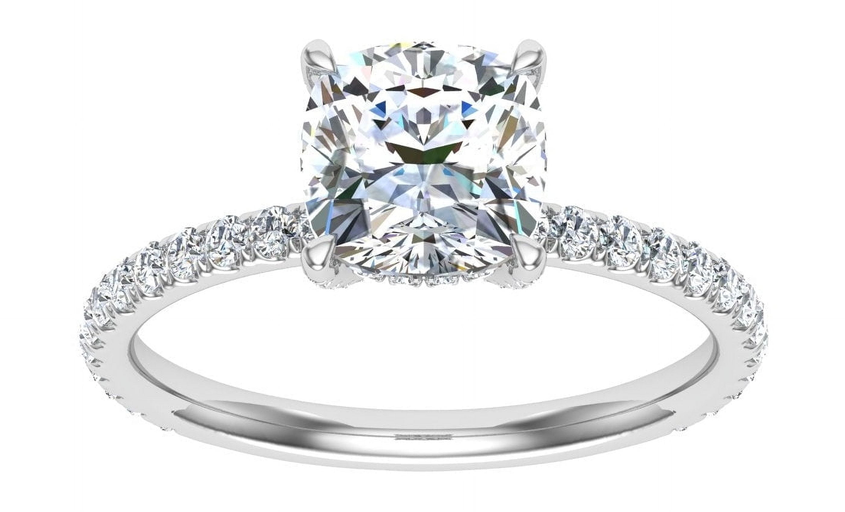 Dash Jewel 1.7 Ct Cushion Cut Lab Created Diamond Ring - 14K White Gold ...