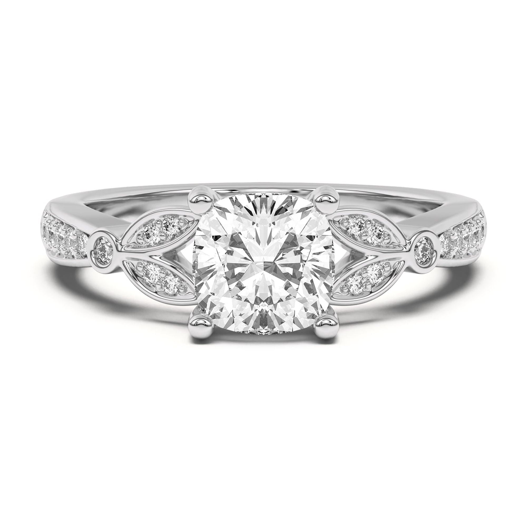 Dash Jewel 1.7 Ct Cushion Cut Lab Created Diamond Ring - 14K White Gold ...