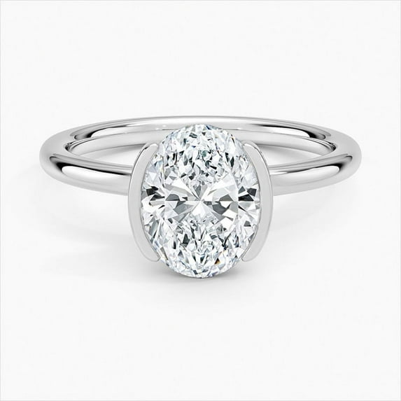 Dash Jewel 1.7 Ct Oval Cut Diamond Rings for Gifts - 14K White Gold ...