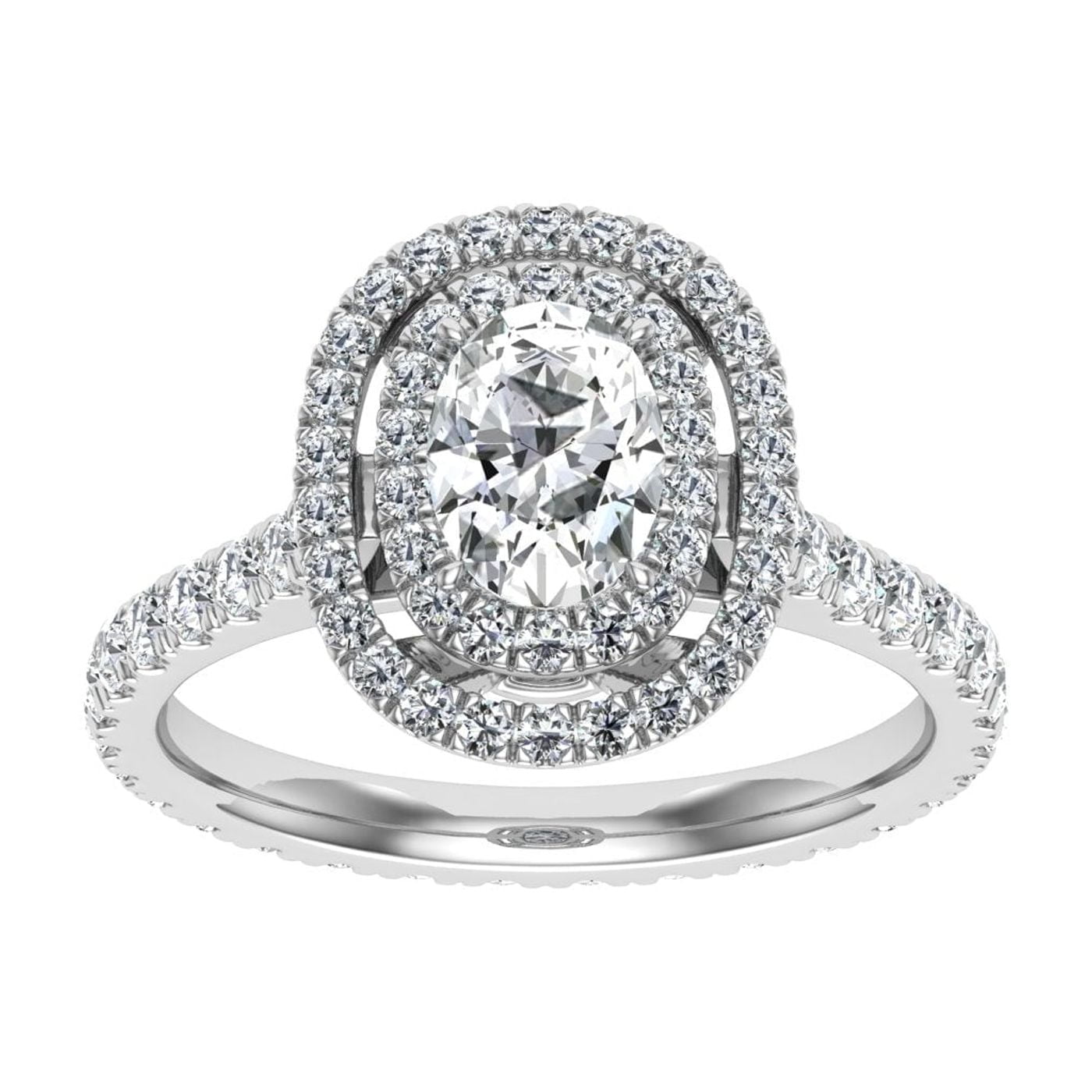 Dash Jewel 1.7 Ct Oval Cut Lab-Created Simulated Diamond Ring - 14K White Gold Plated - Halo ...