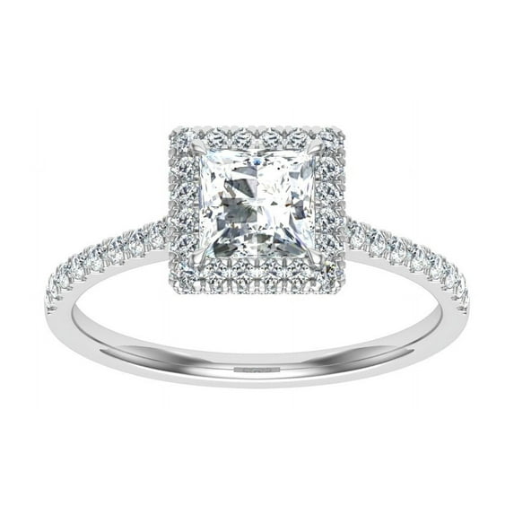 Dash Jewel 1.7 Ct Princess Cut Lab Created Diamond Ring - 14K White ...