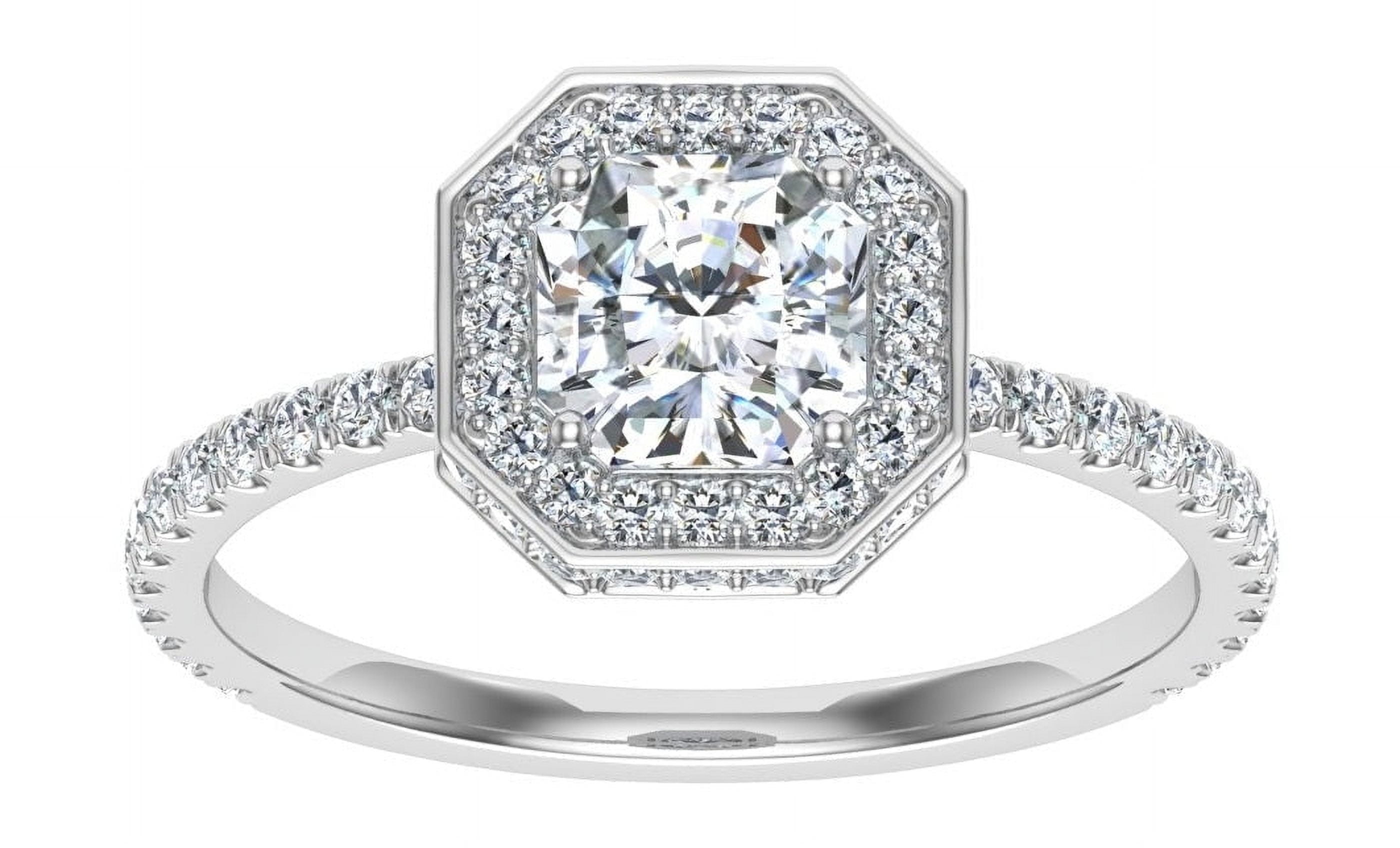Dash Jewel 1.8 Ct Asscher Cut Lab-Created Diamond Engagement Ring - 14K White Gold Plated ...