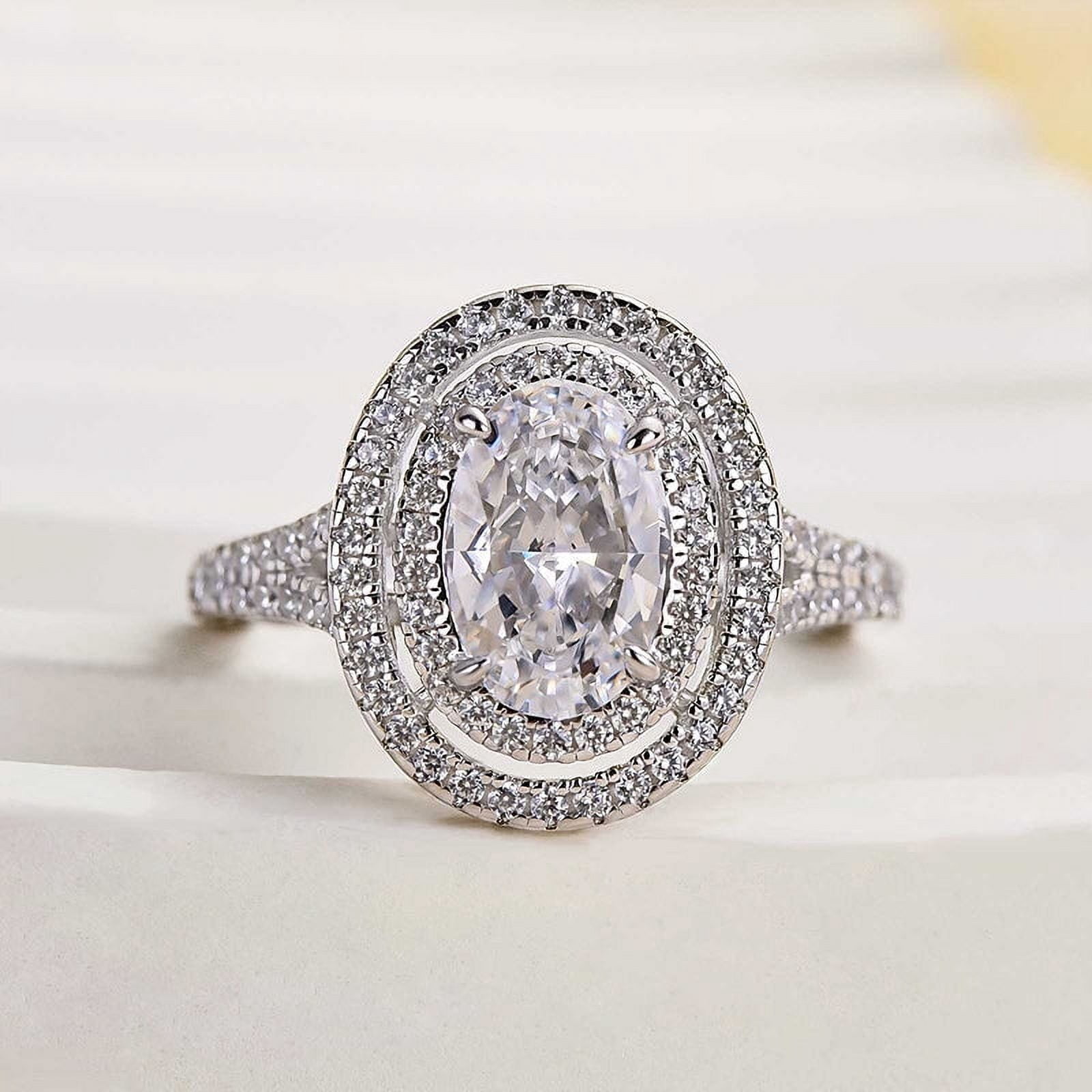 Dash Jewel 1.8 Ct Oval Cut Diamond Wedding Ring for Her - 14K White ...