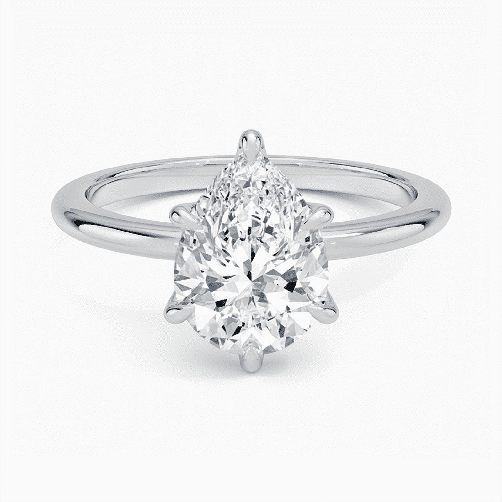 Dash Jewel 1.9 Ct Lab Created Simulated Diamond - 14K White Gold Plated Ring - Modern Pear ...