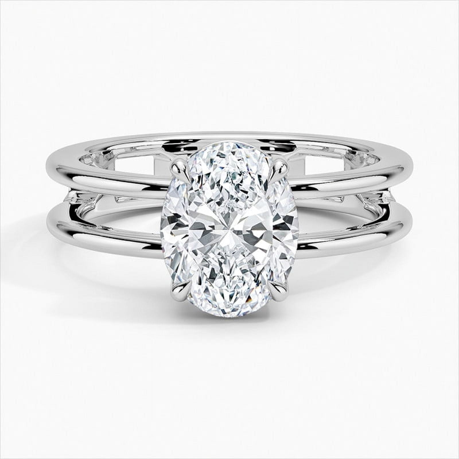 Dash Jewel 1.9 Ct Oval Cut Diamond Anniversary Ring - 14K White Gold ...