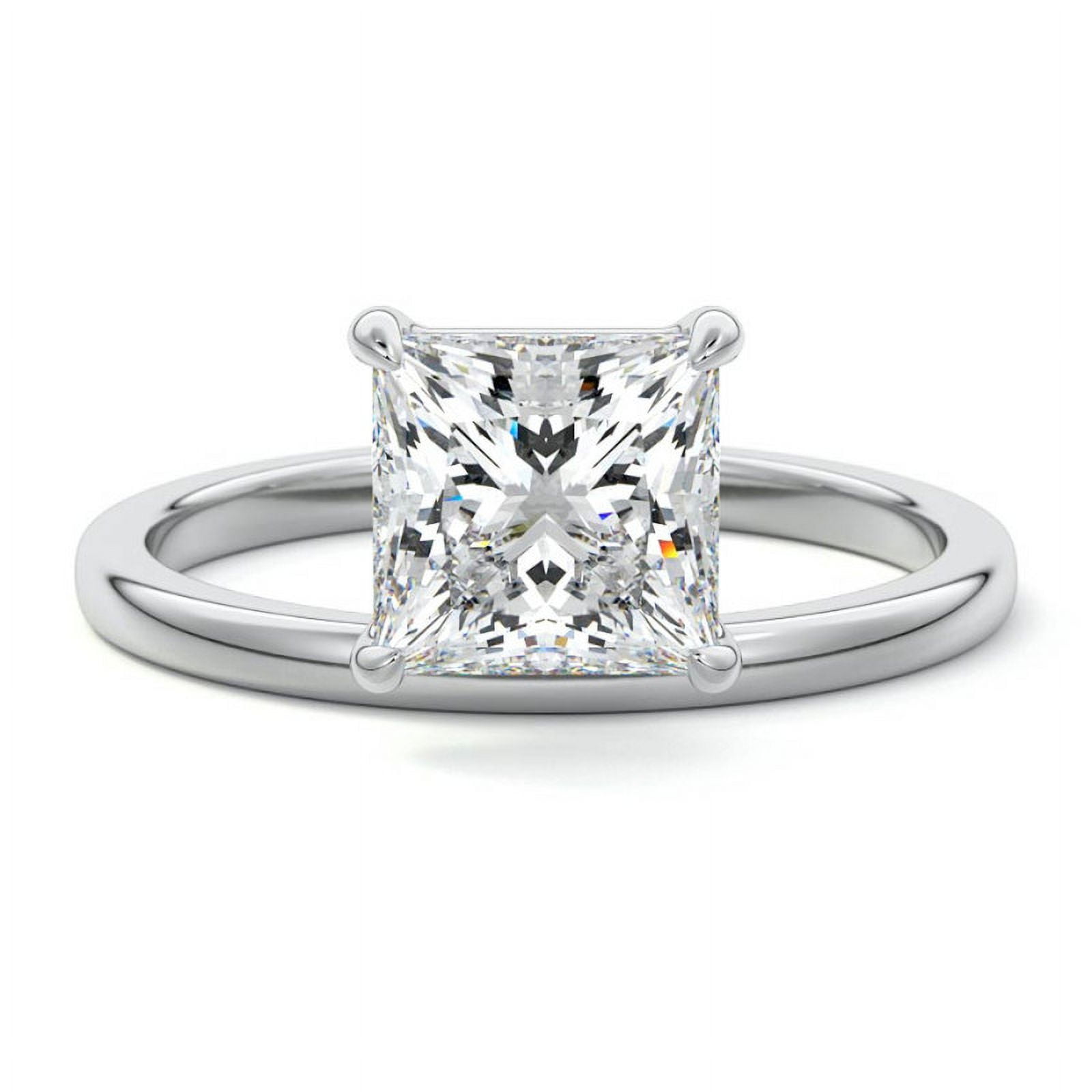 Dash Jewel 1.9 Ct Princess Cut Diamond Ring for Women's - 14K White ...
