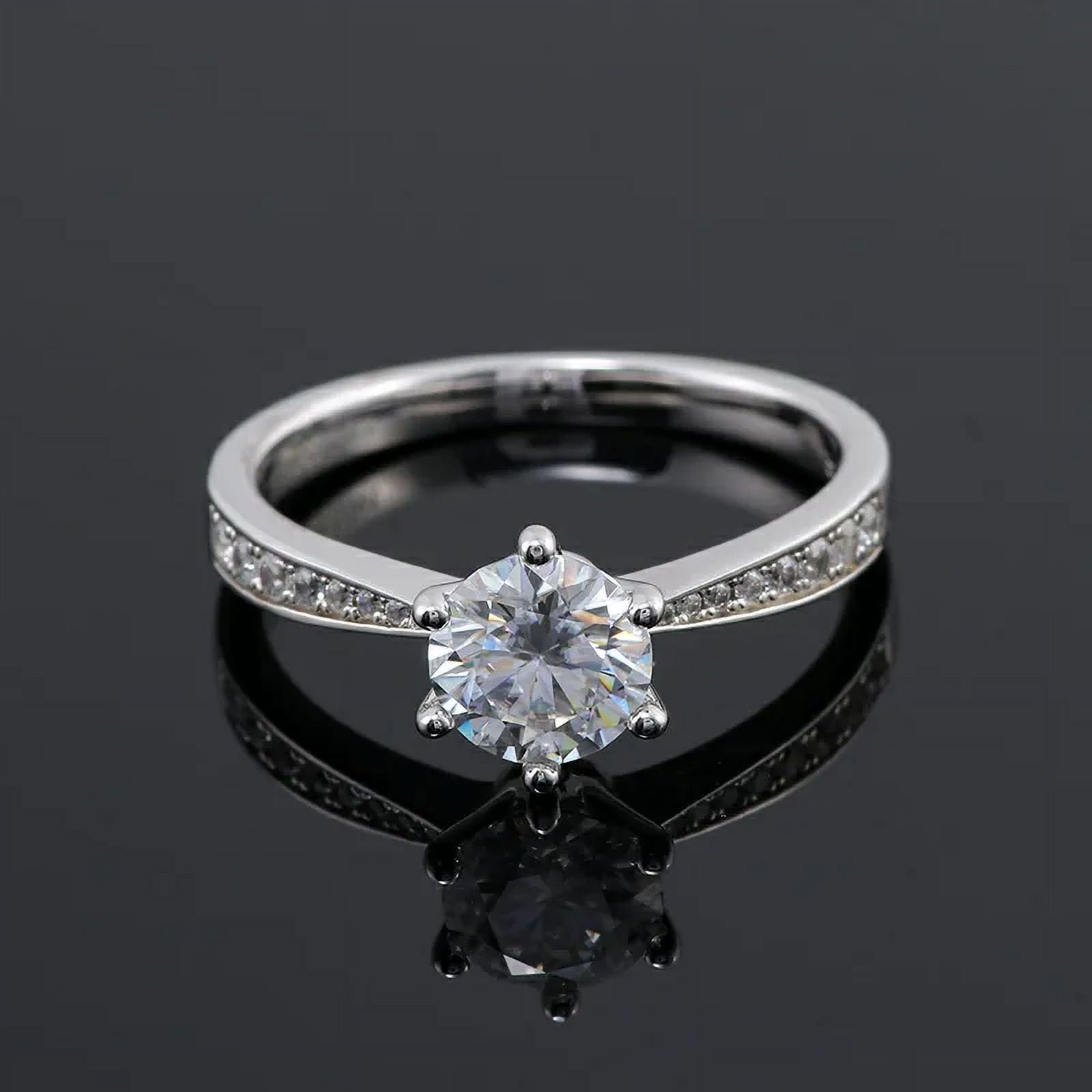Dash Jewel 1.9 Ct Round Cut VVS1/D Lab Created Simulated Diamond Engagement Ring - 14k White ...