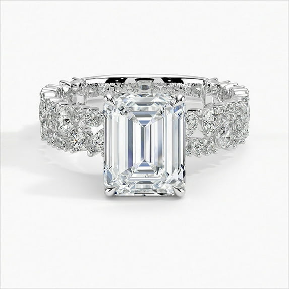 Dash Jewel 1.9 Ct VVS1/D Emerald Cut Lab Created Simulated Diamond Ring ...