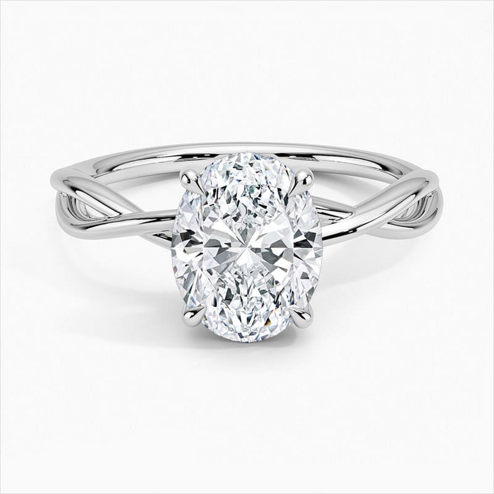 Dash Jewel 14K Silver Rings for Her - 1.9 Ct Oval Cut Diamond Rings ...