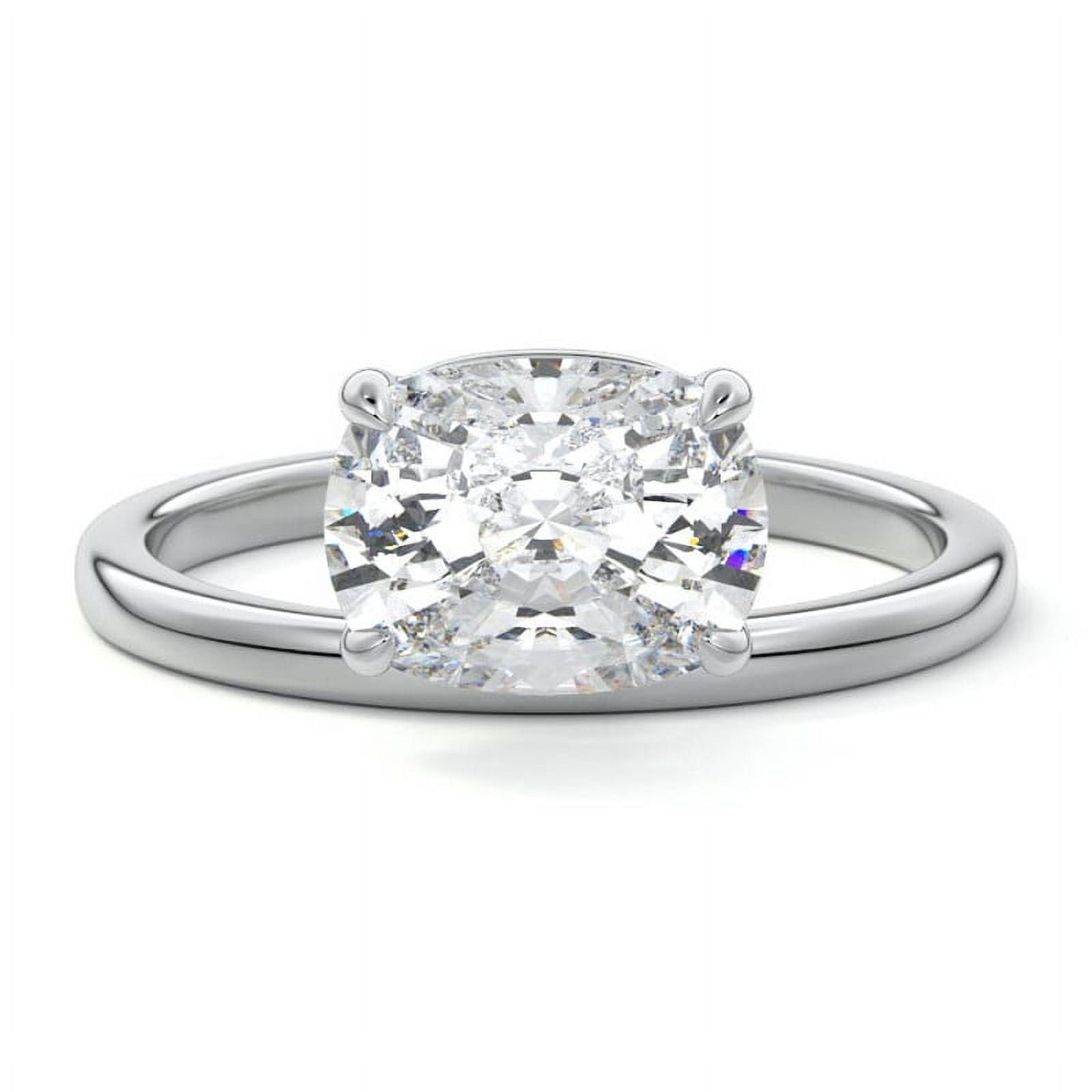 Dash Jewel 14K White Gold Over Ring - 2 Ct Cushion Cut White Diamond ...