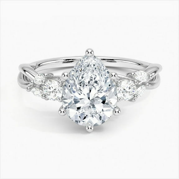 Dash Jewel 14K White Gold Over Rings - 2.1 Ct Radiant Cut Simulated ...